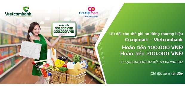 Mở thẻ Đồng Thương Hiệu Co.opmart Vietcombank - MONEY 24